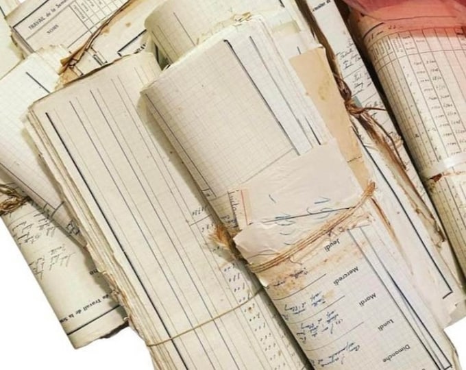 French Language Handwritten Ledger Pages French Ledger Pages in Bundles ...