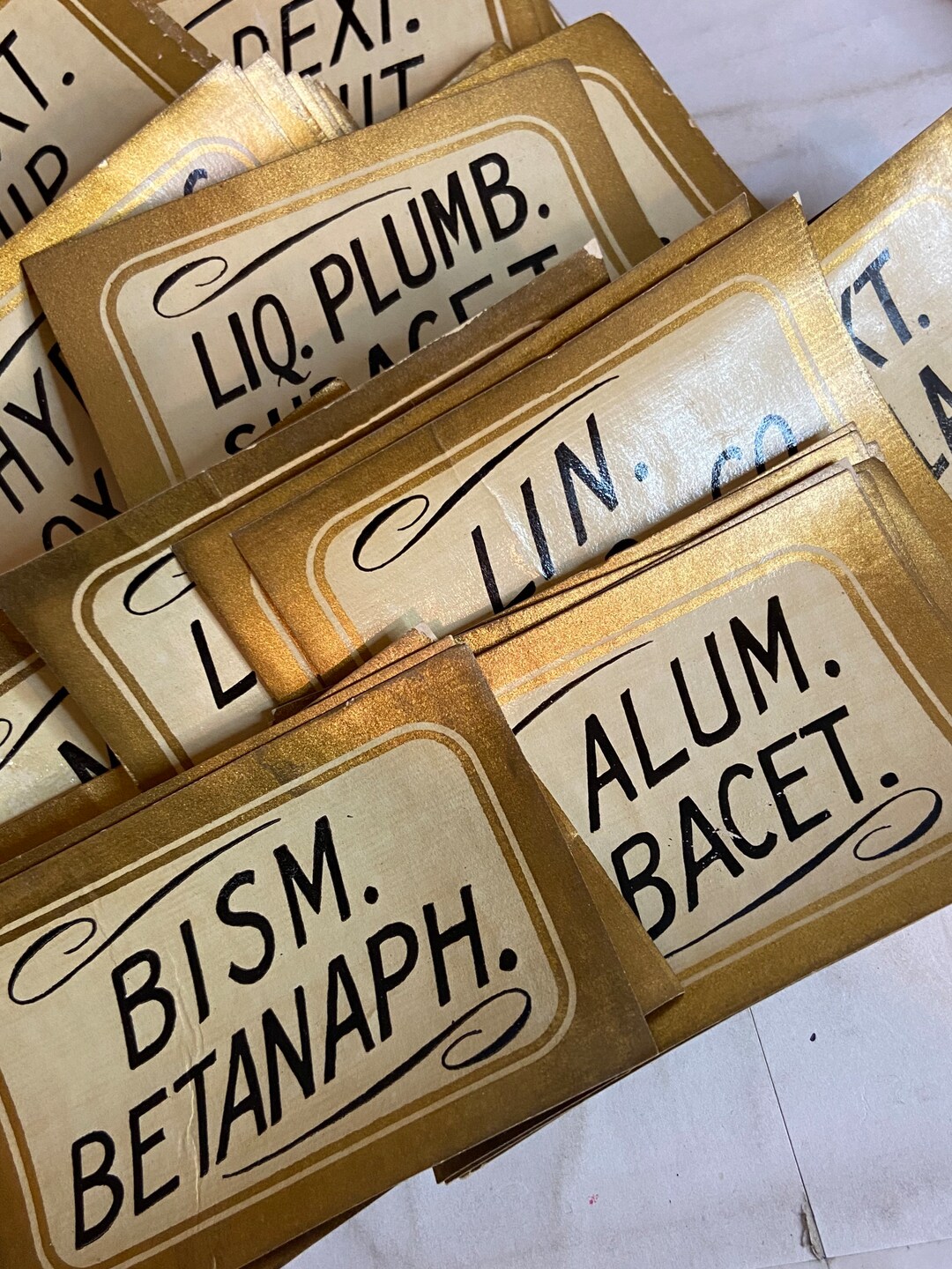 Antique Apothecary Labels Gold Label Under Glass Pharmacy Jar Labels - Etsy