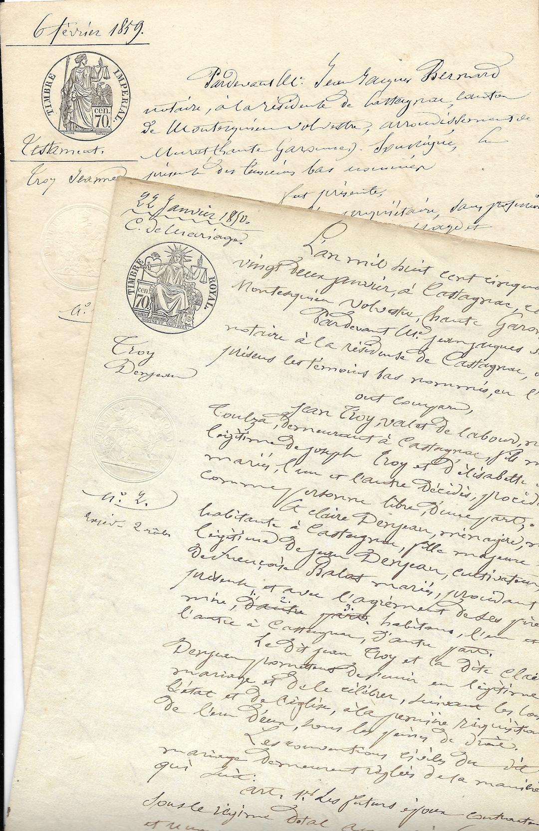 Antique French Handwritten Legal Document 19th Century French ...