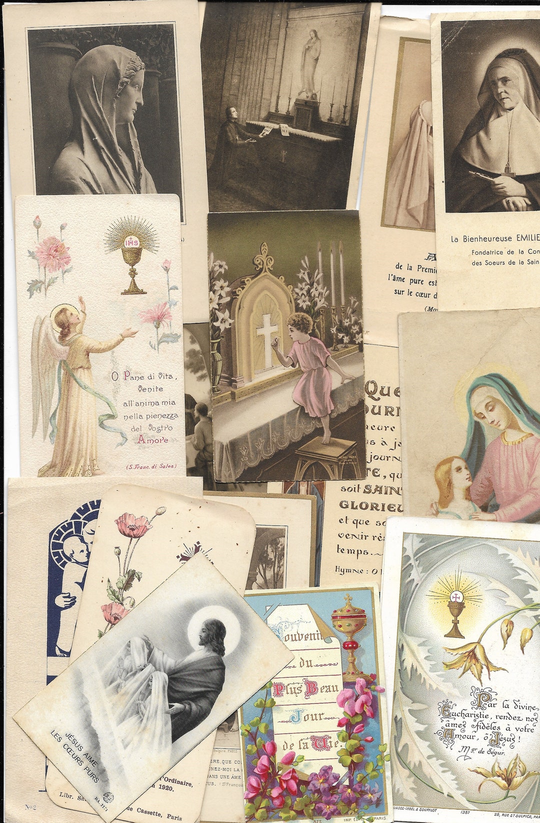 Vintage French Holy Cards: First Communion Prayer Cards, Set of 10 - Etsy