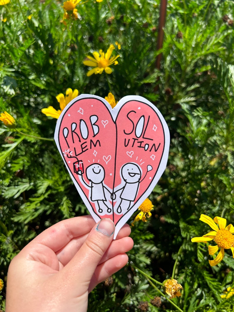 Cute Couple Sticker: PROBLEM and SOLUTION Vinyl Sticker for Besties ...