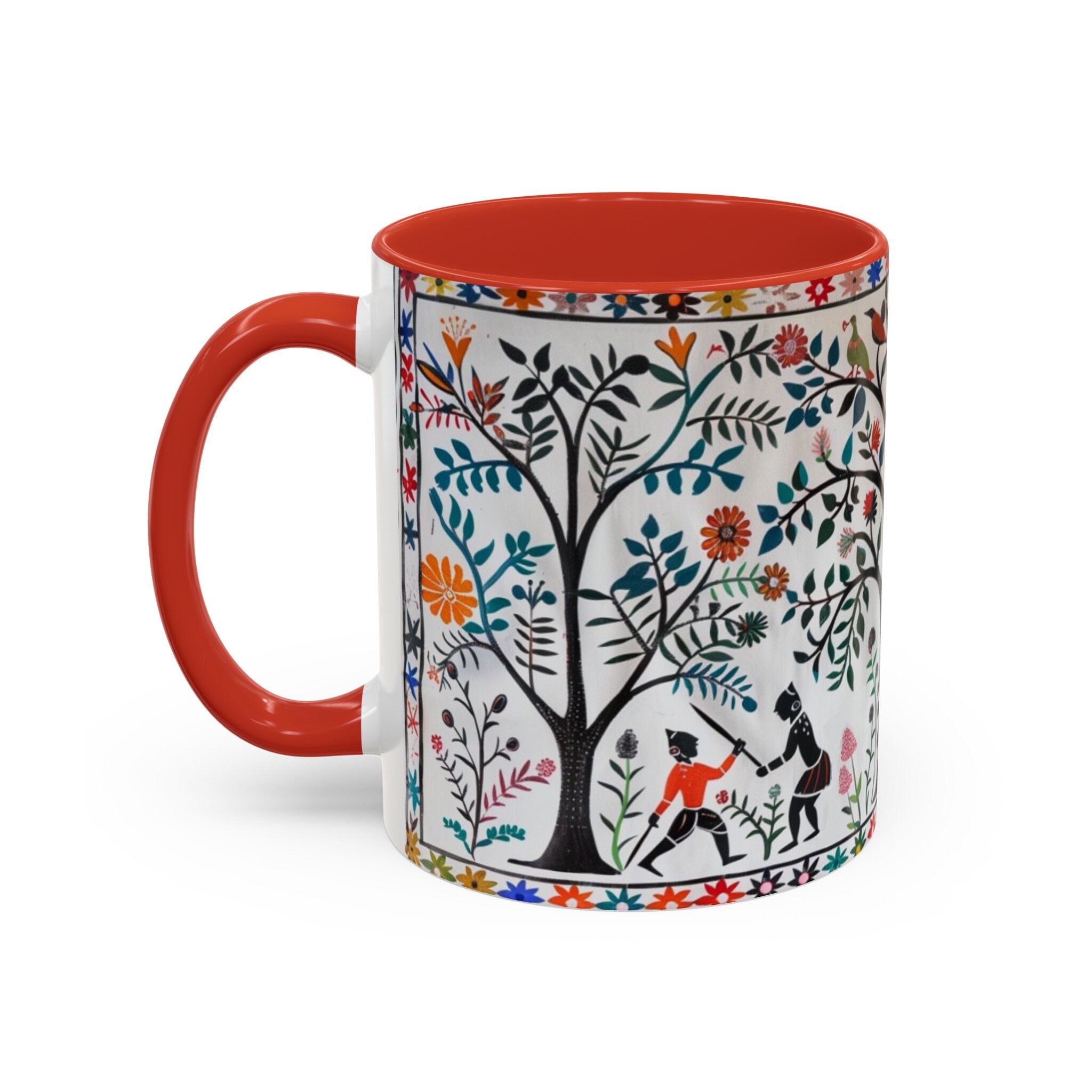 Two-tone Coffee Mug, Indian Tribal Art, Ethnic, Chai, Chocolate, Tree ...