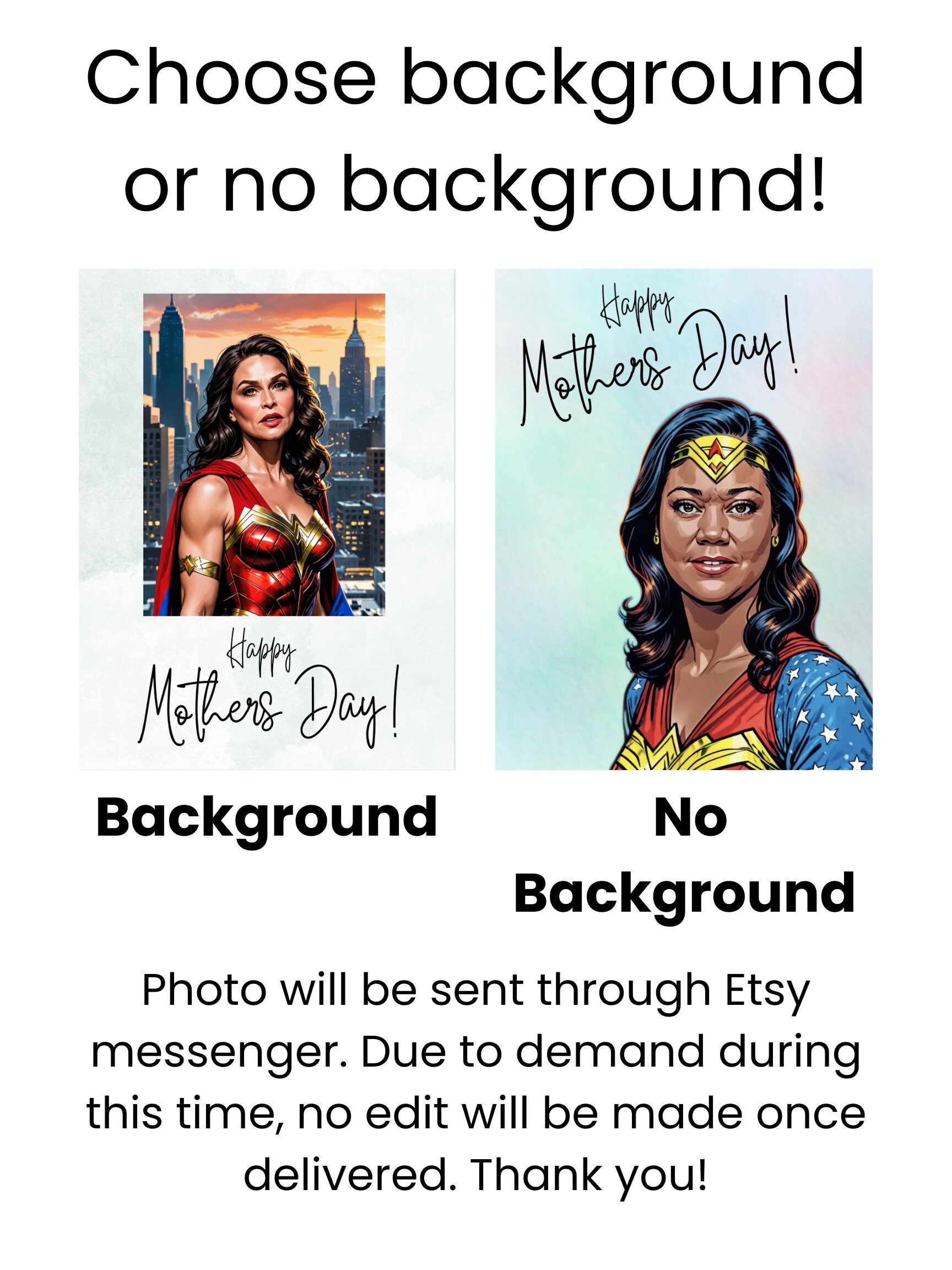 Custom Supermom Cartoon for Mothers Day - Digital Product, Fast Turn ...