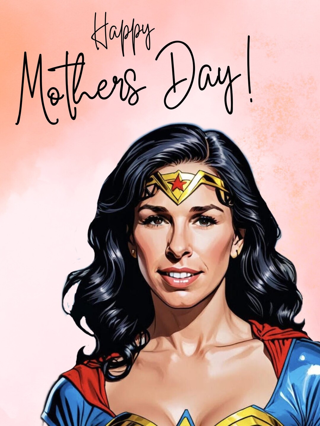 Custom Supermom Cartoon for Mothers Day - Digital Product, Fast Turn ...