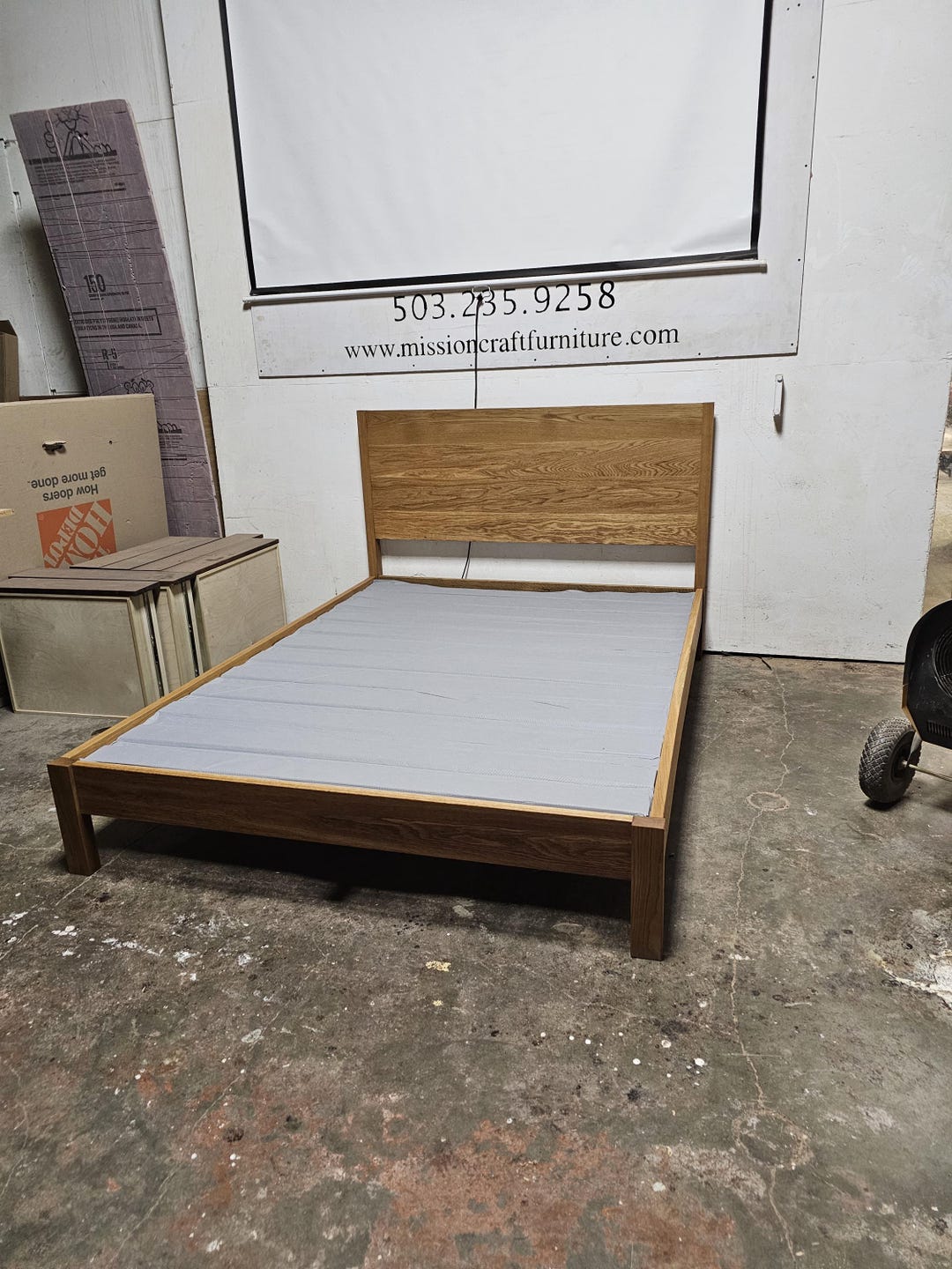 Solid Wood Bed Frame Headboard Bed Frame Hardwood Furniture Handcrafted ...