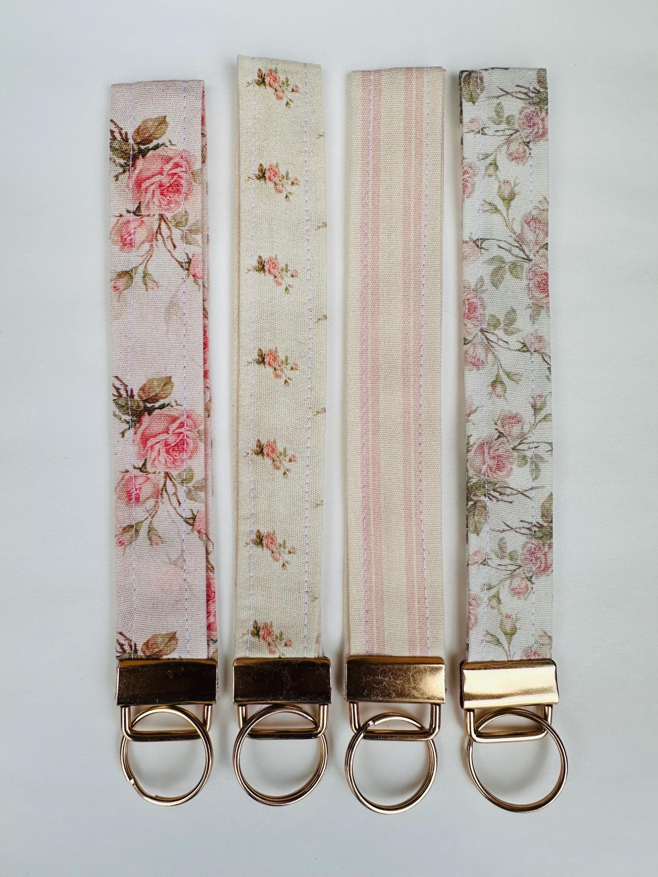 Handmade Floral Coquette Keychain: Pink Pastel Fabric - Etsy