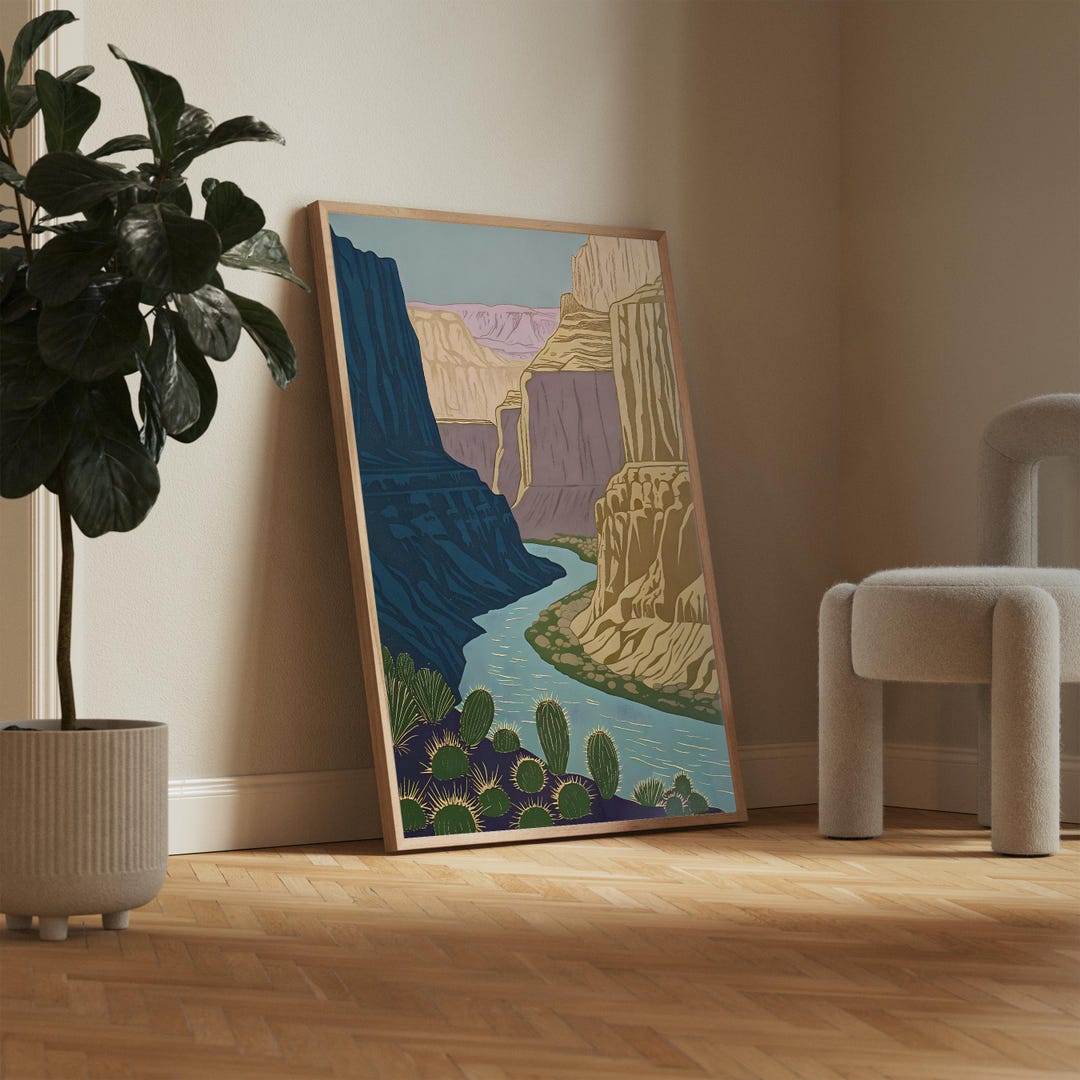 Colorado River Wall Art - Canyons Wall Art, Vintage Canyon Print ...