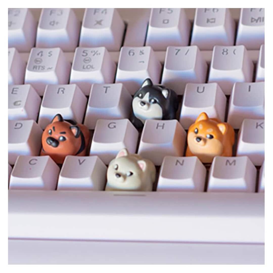 Handcrafted Resin Dog Keycap Set for Mechanical Keyboards Cute Custom ...