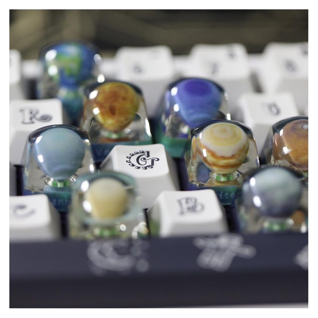 Moon Eight Planets of the Solar System Keycaps 3D Resin ESC Translucent ...