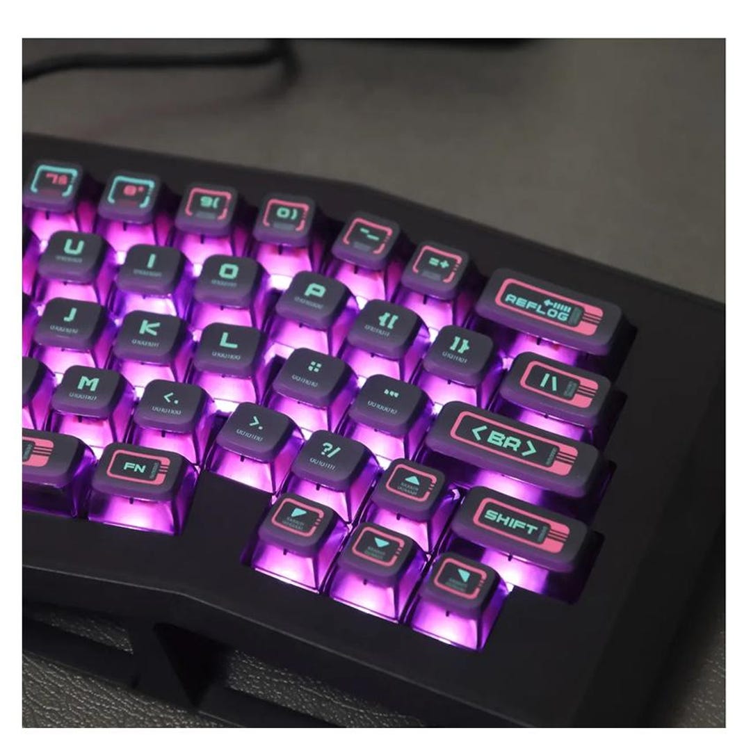 Purple Transparent PBT Keyboard Keycap Double Leather Milk Keycaps Hot ...