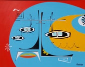 Art by George Perrou by TheAtomicNest on Etsy