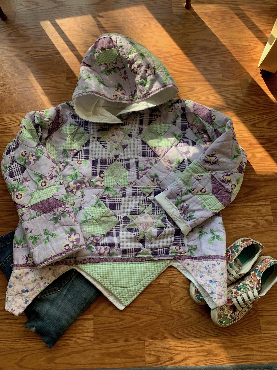 Handmade Quilt Pullover Hoodie - Etsy