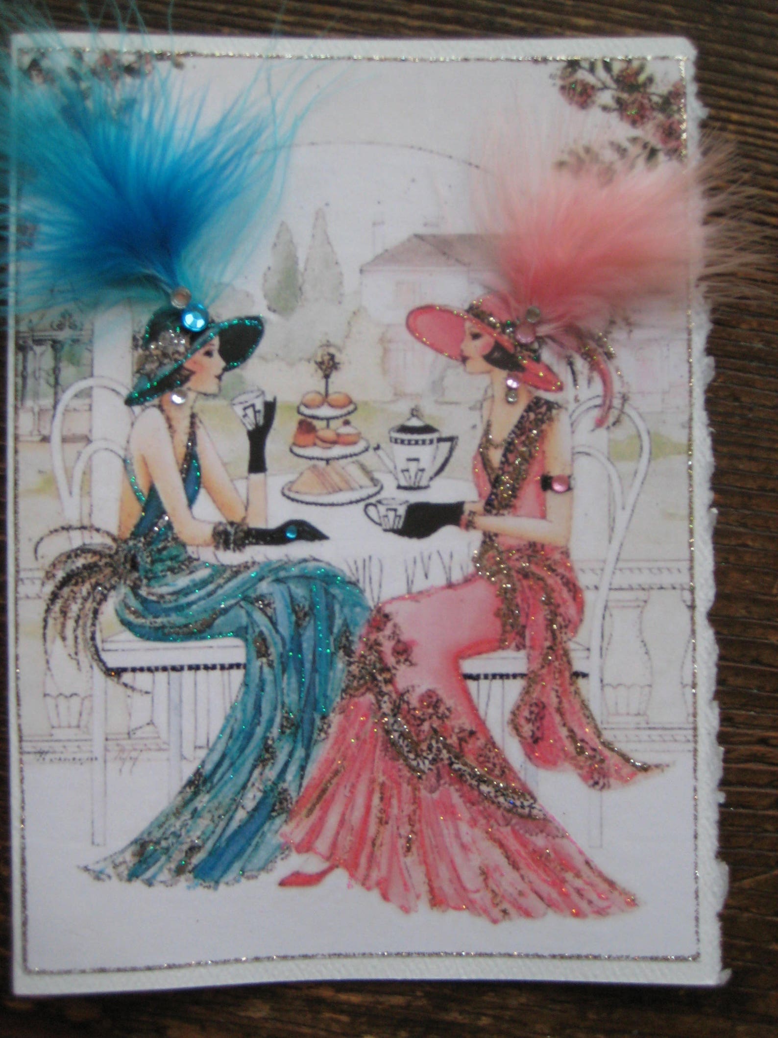 Art Deco "high Tea" 5x7 Note Card - Etsy