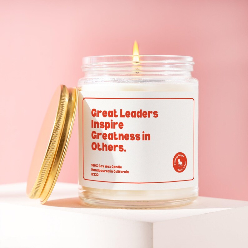 Thank You Gift Appreciation Candle Teacher Gift Great Leaders Inspire ...