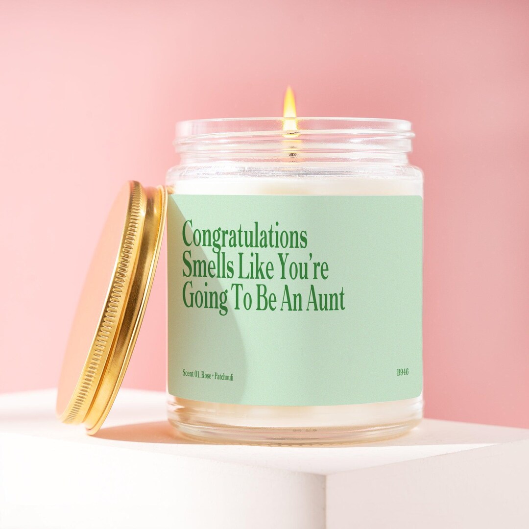 Aunt and Uncle Candle Pregnancy Announcement Gift Baby Reveal Promoted ...