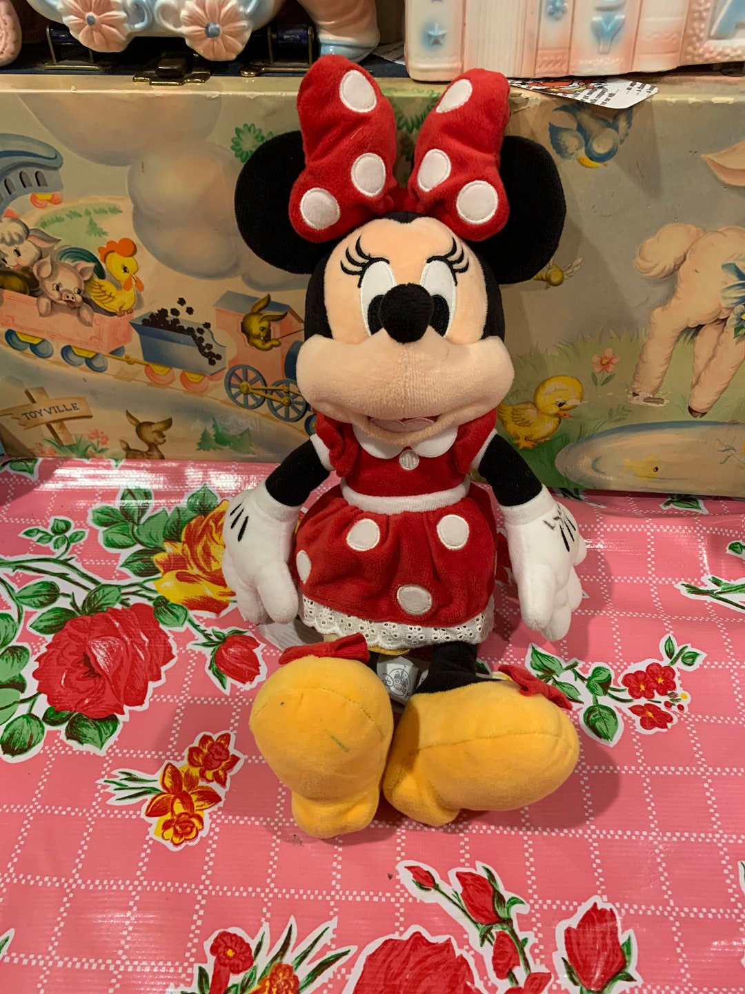 14" Minnie Mouse Plush: Classic Red Polka Dot Dress - Etsy
