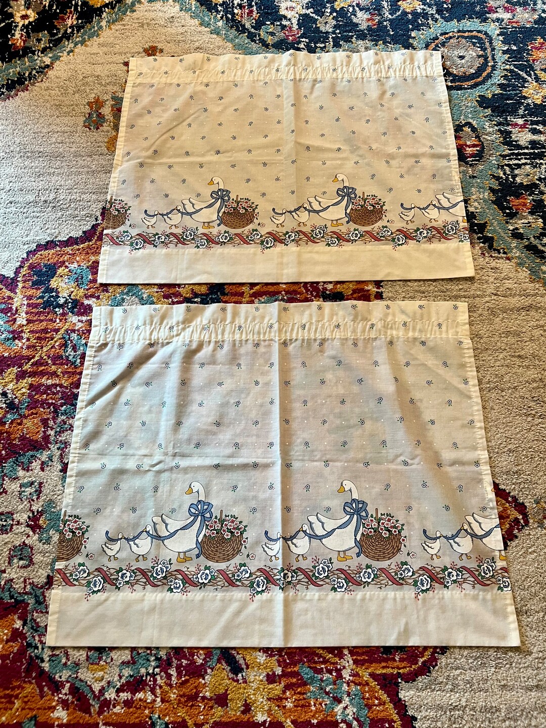 Country Goose Kitchen Curtains 80s - Etsy