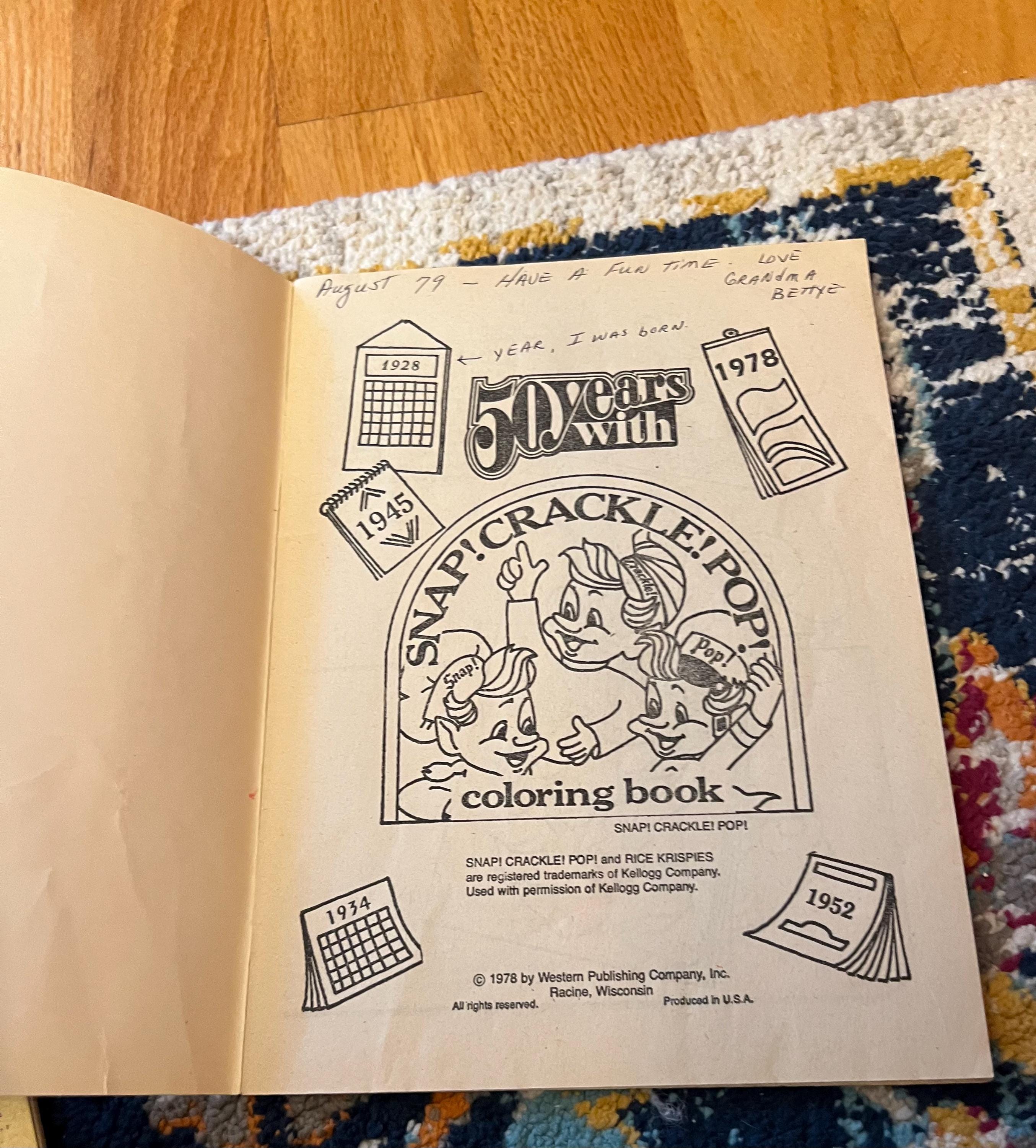 Snap Crackle and Pop Coloring Books - Etsy