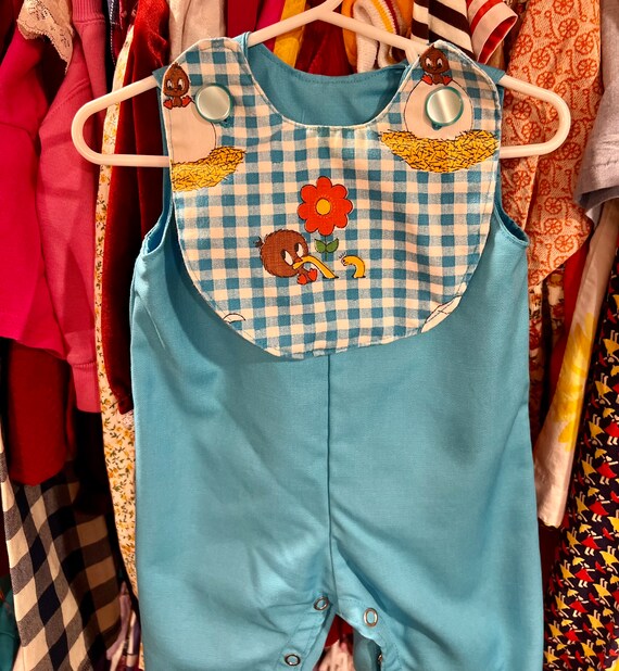 6-9 Months 70’s Baby Overalls - Gem