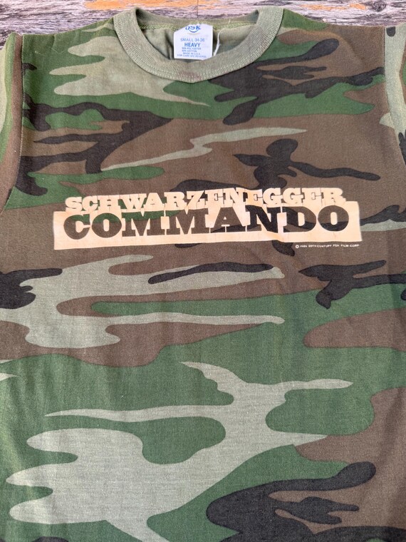 1985 Schwarzenegger Commando Camo Movie Promo Tee Adu… - Gem
