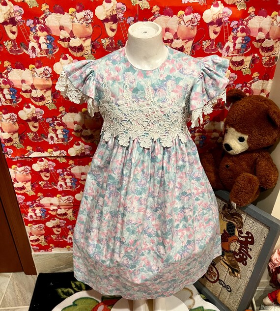 6/6X Floral Sarah Kent Dress 1990s - Gem