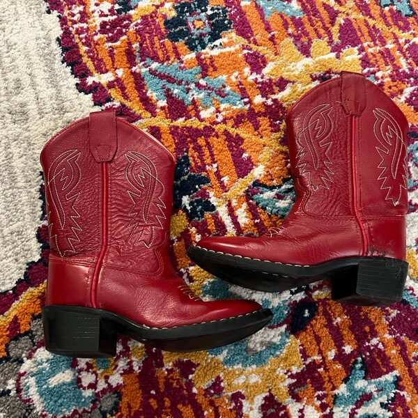 Red Cowboy Boots - Etsy