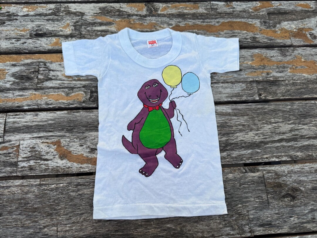 2/3T Hand Painted Barney Tee 90s - Etsy