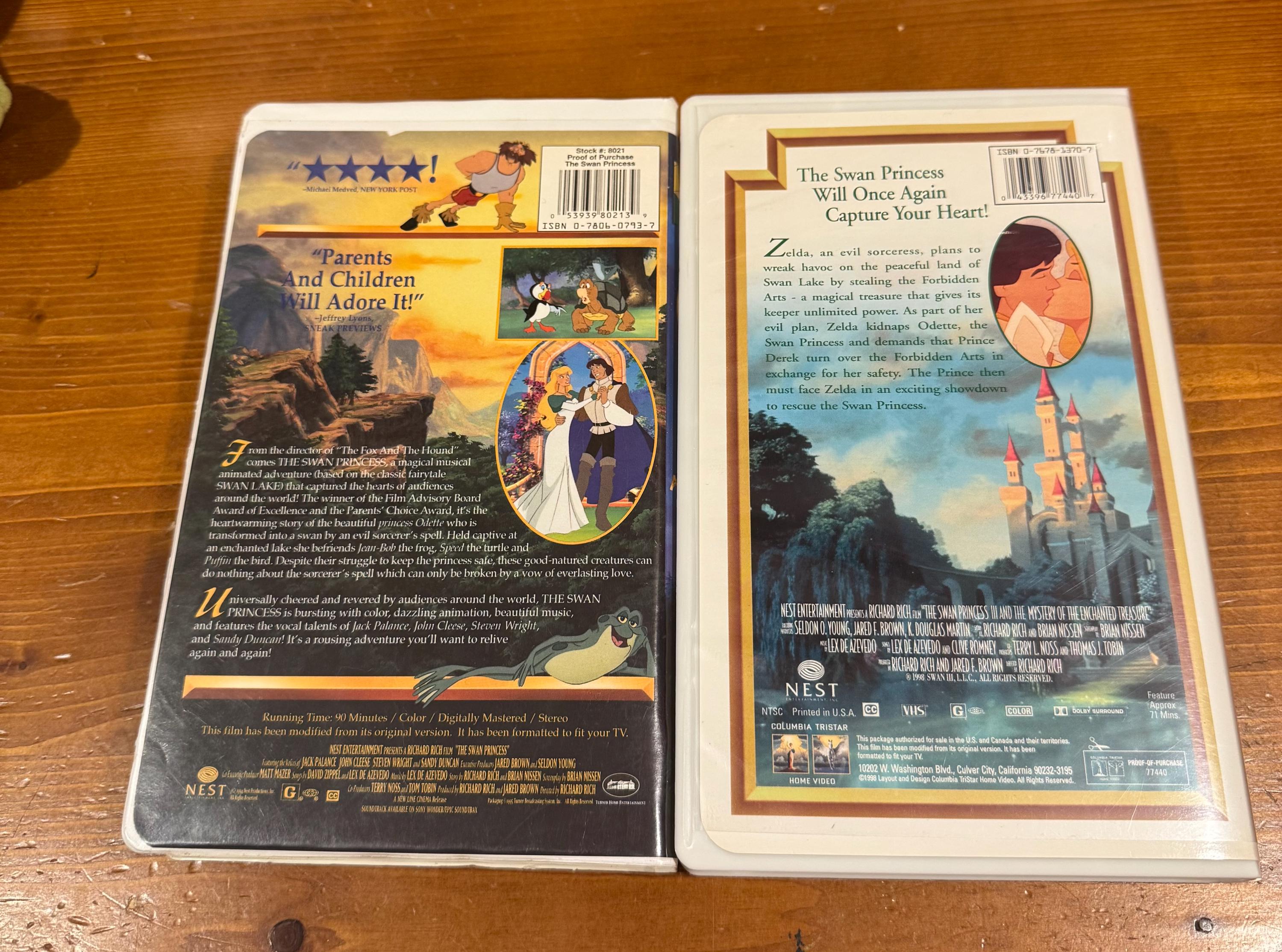 The Swan Princess & III VHS Tapes: 90s Animated Fantasy Movies - Etsy