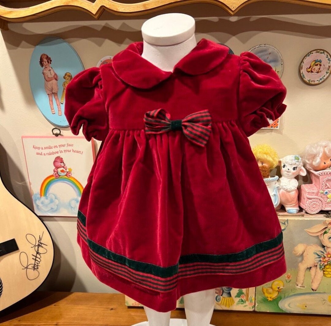 6/9 Months Red Velour Dress - Etsy