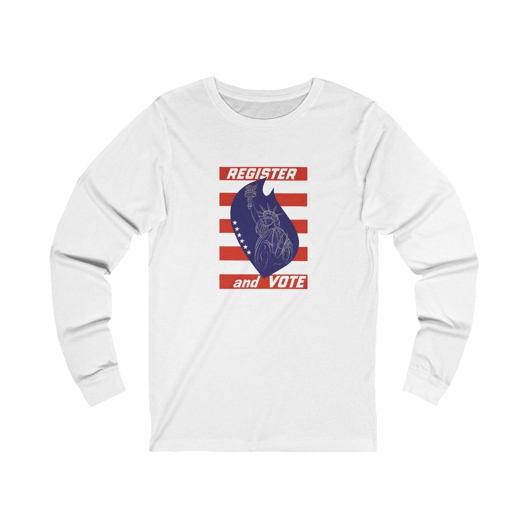 Vintage 60s 'register and Vote' Long Sleeve Tee - Civil Rights Poster ...