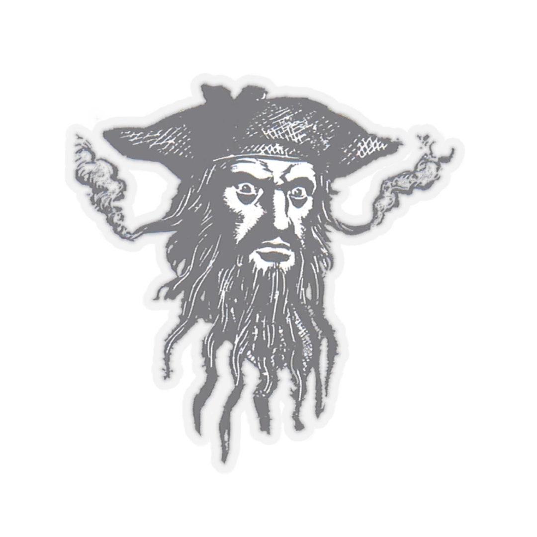 Vintage Blackbeard Pirate Sticker: 1800s Woodcut Illustration - Etsy