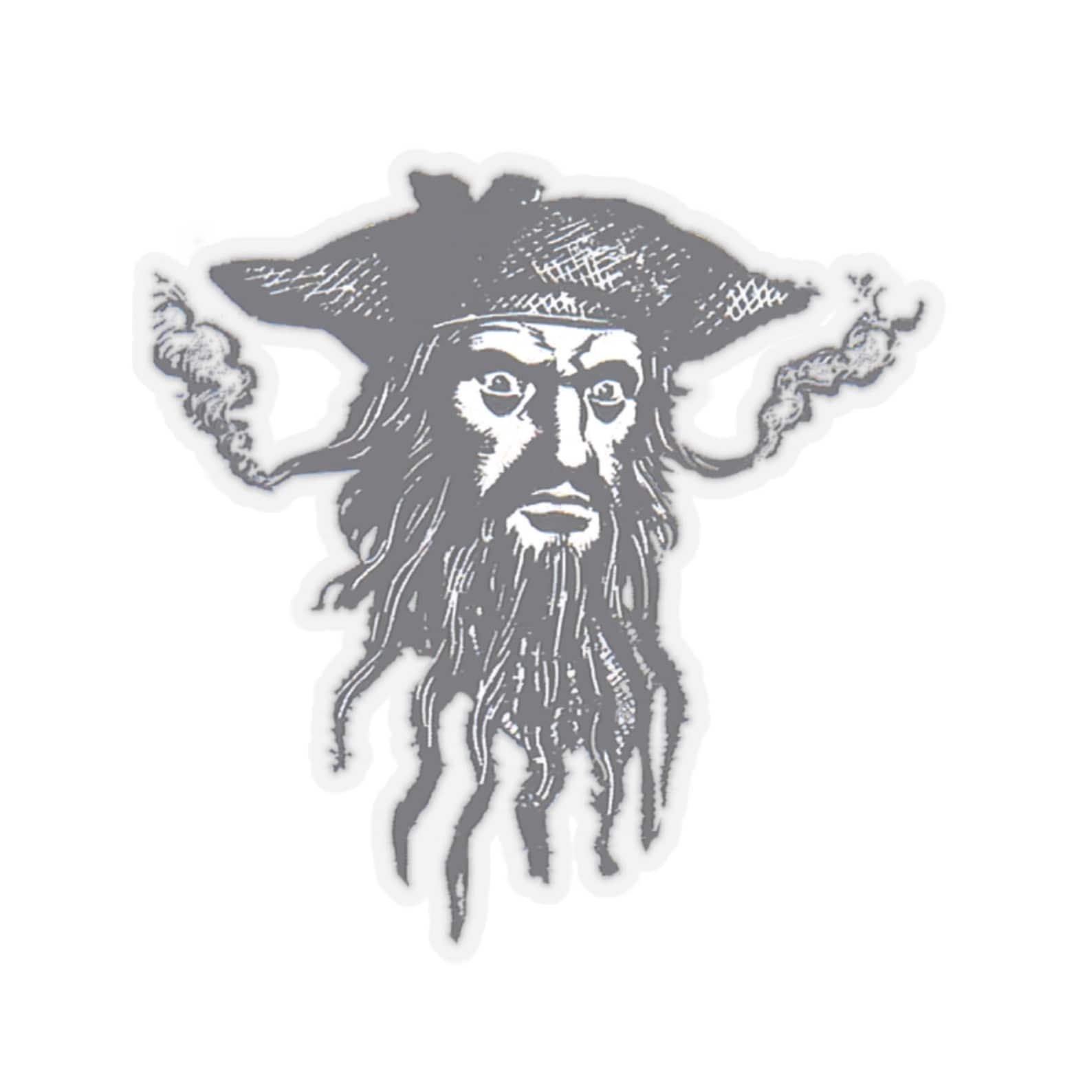 Vintage Blackbeard Pirate Sticker: 1800s Woodcut Illustration - Etsy