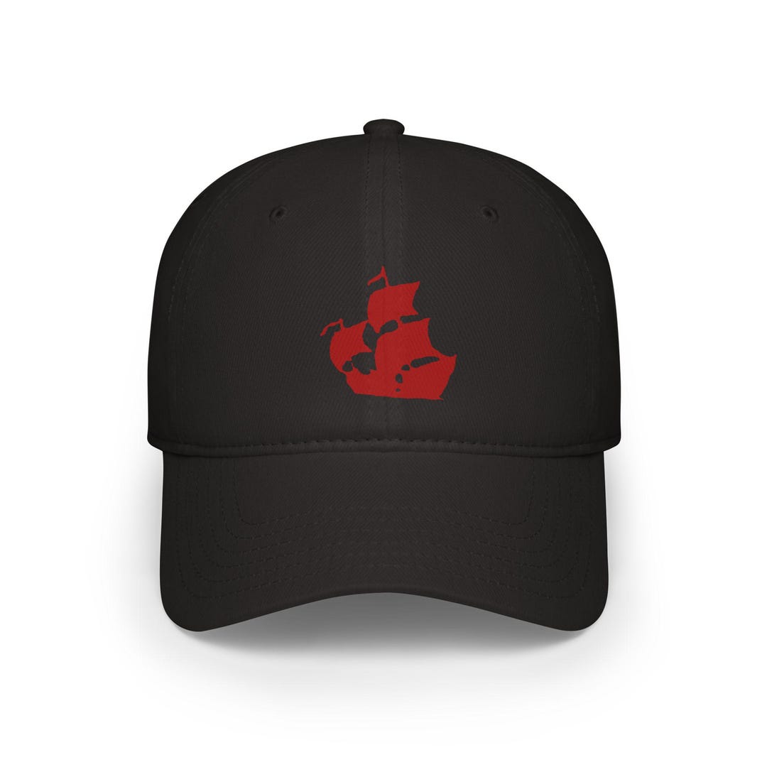 Red Pirate Ship Illustration Baseball Cap | Nautical Vintage Pirate Hat ...