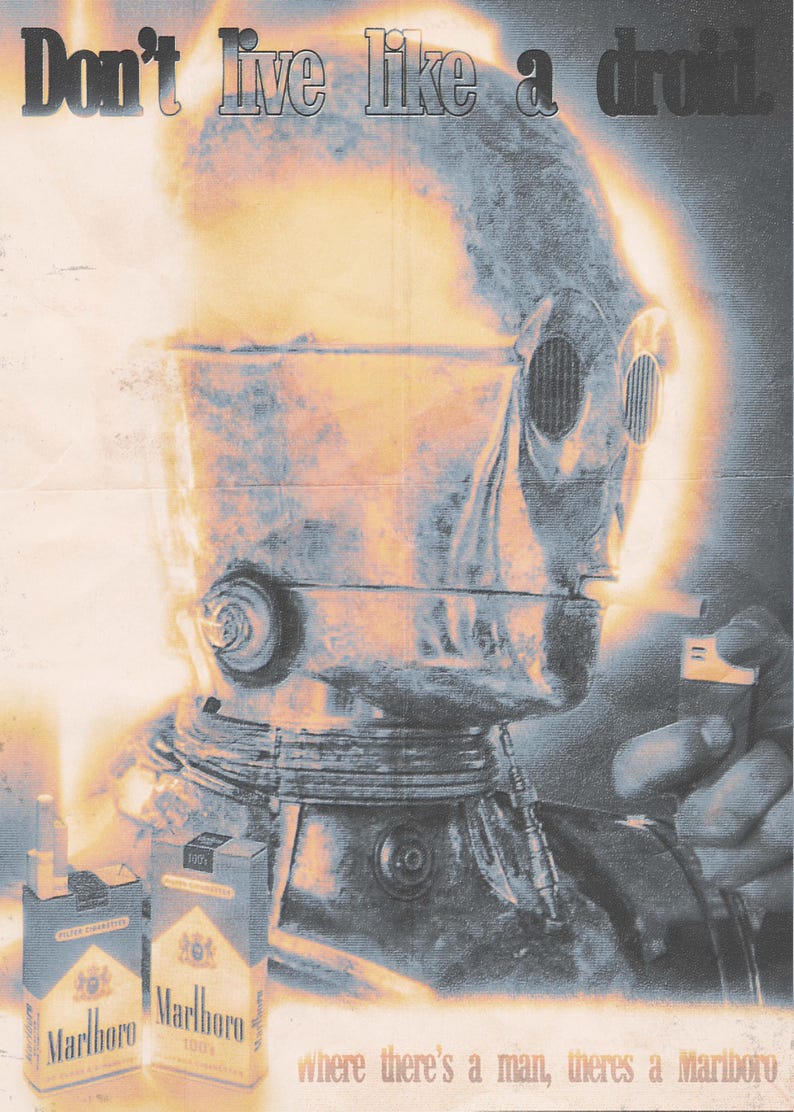 Vintage C3P0 X Marlboro Star Wars Poster - Etsy