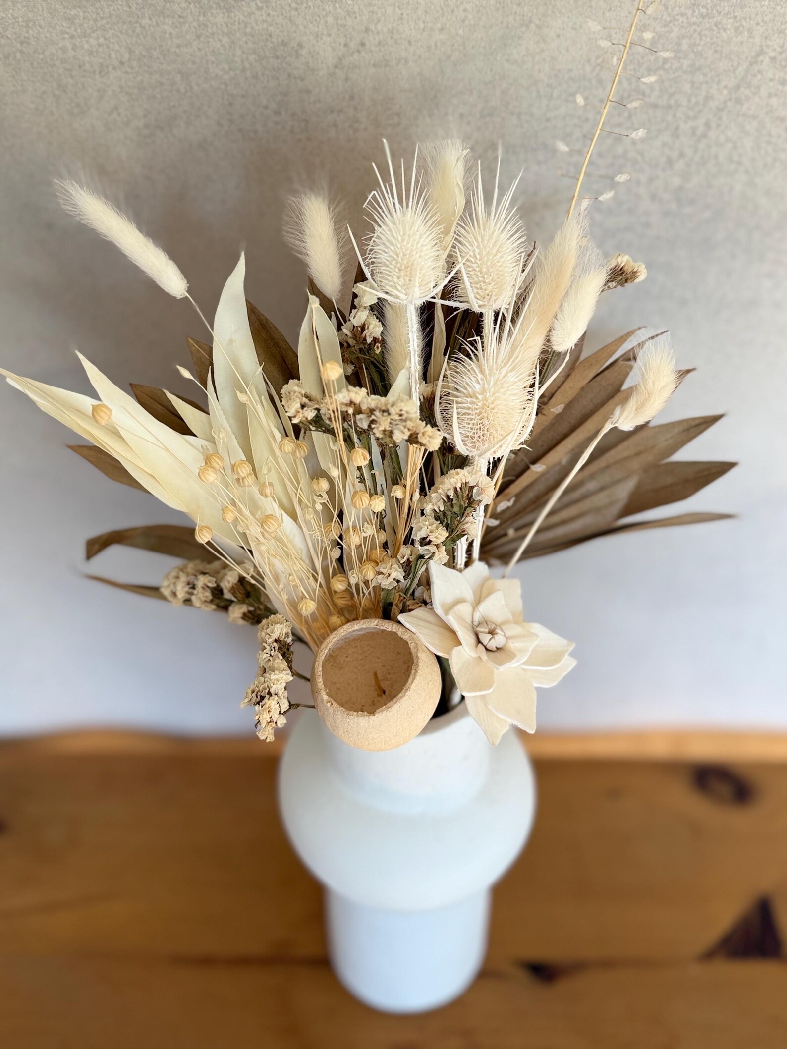 Snowfall Dried Flower Bouquet: Winter Holiday Home Decor - Etsy
