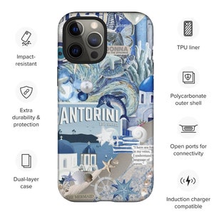 Santorini Seaside Collage Phone Case, Cute and Trendy Phone Case ...