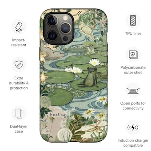 Vintage Frog Pond Phone Case Collage, Frog Art, Collage Phone Case, for ...