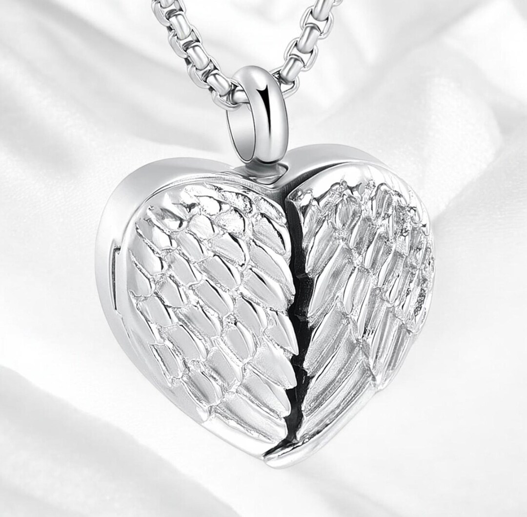 Keepsake Urn Angel Wing Locket Necklace for Human Ashes - Cremation ...