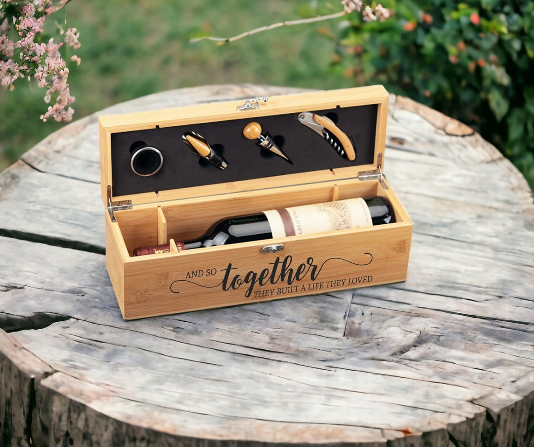 Personalized Wine Gift Set - Personalized Wine Box Set - Wine Box Gift ...