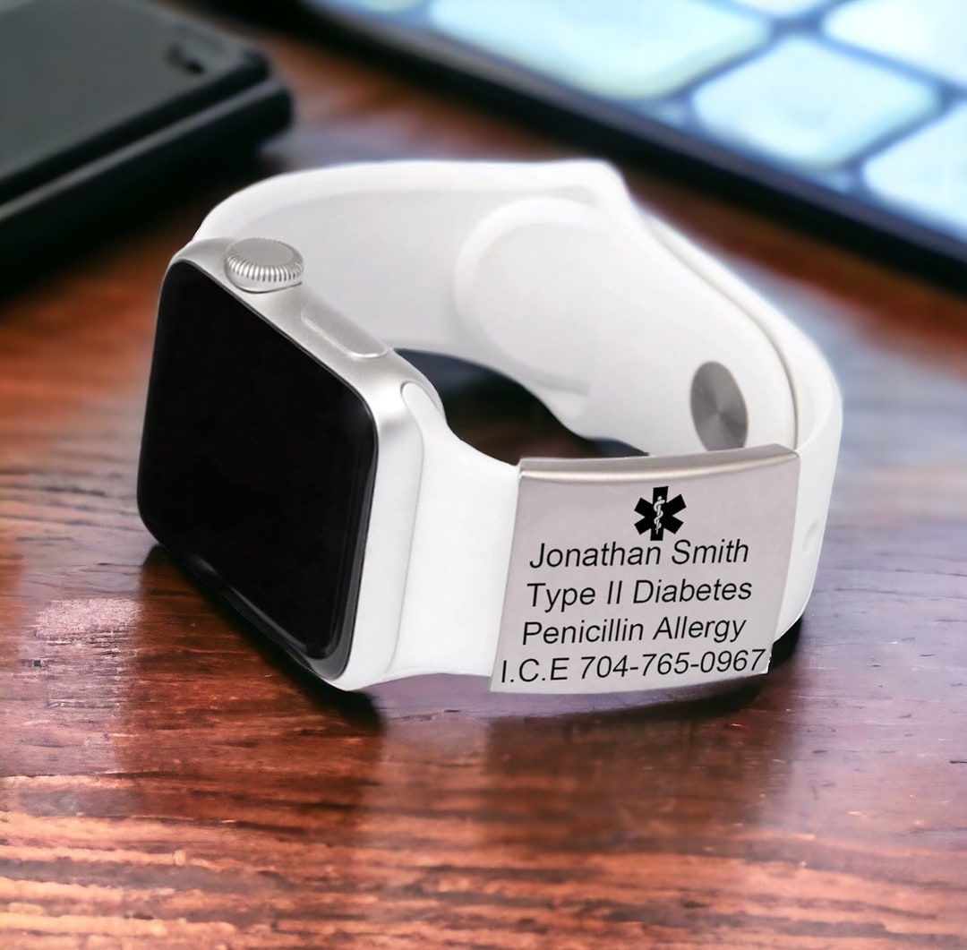 Medical Alert Watch Band - Personalized Medical Alert Watch Sleeve ...