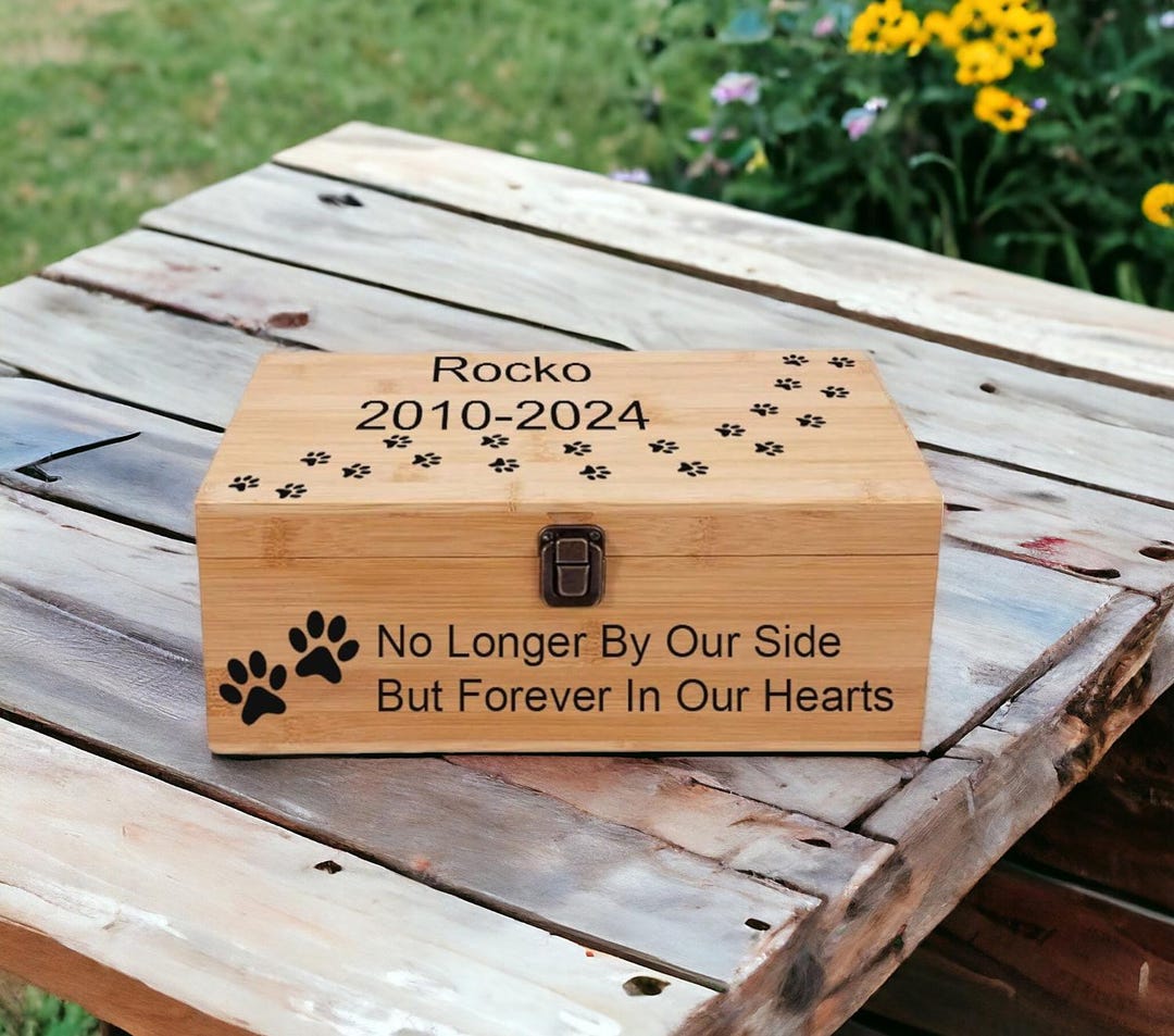 Personalized Pet Memory Box - Custom Pet Keepsake Box - Wooden Keepsake ...