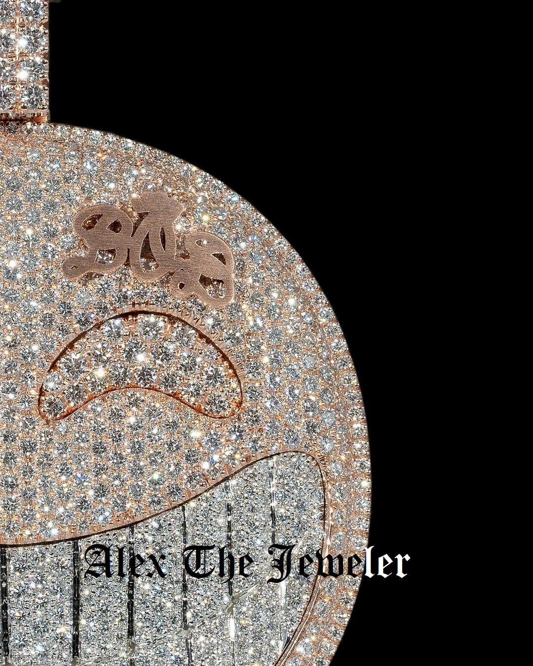 Iced Out Logo Customized Letter Name Pendant, VVS Moissanite Diamond ...