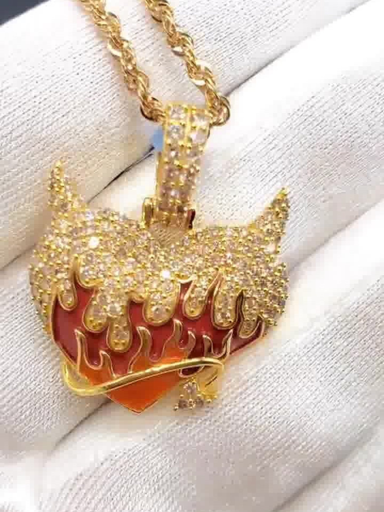 Angel Devil Diamond Heart Pendant 1.5ct Moissanite Charm Pendant, 925 ...