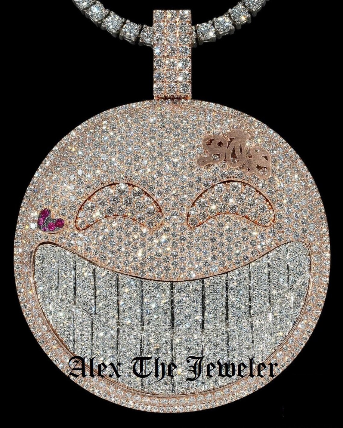 Iced Out Logo Customized Letter Name Pendant, VVS Moissanite Diamond ...