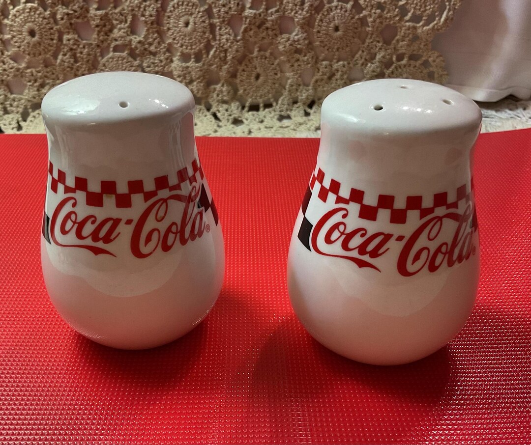 Coca Cola Black and Red Checkerboard Salt and Pepper Shakers - Etsy