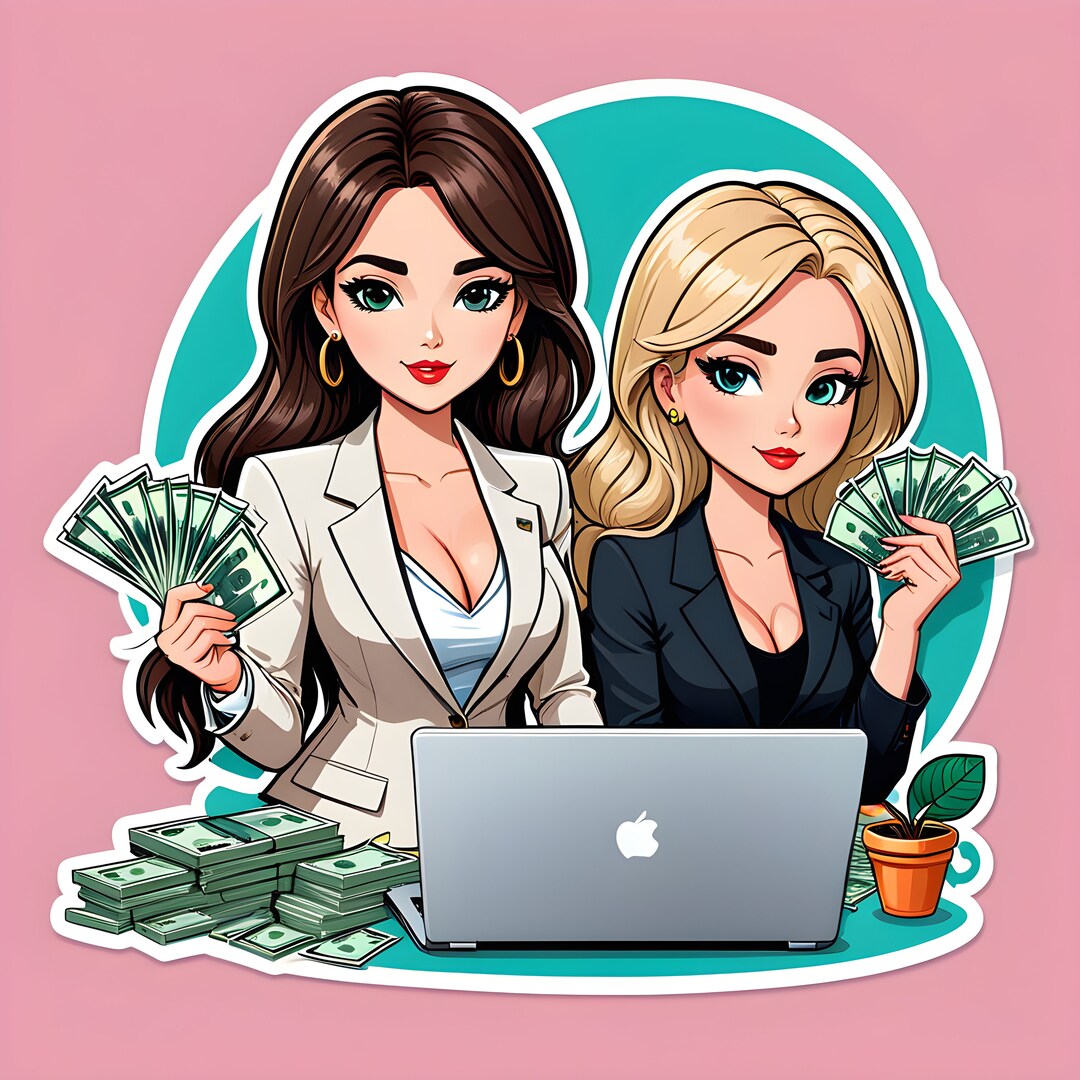 Printable Two Girl Boss Premium Sticker - Etsy