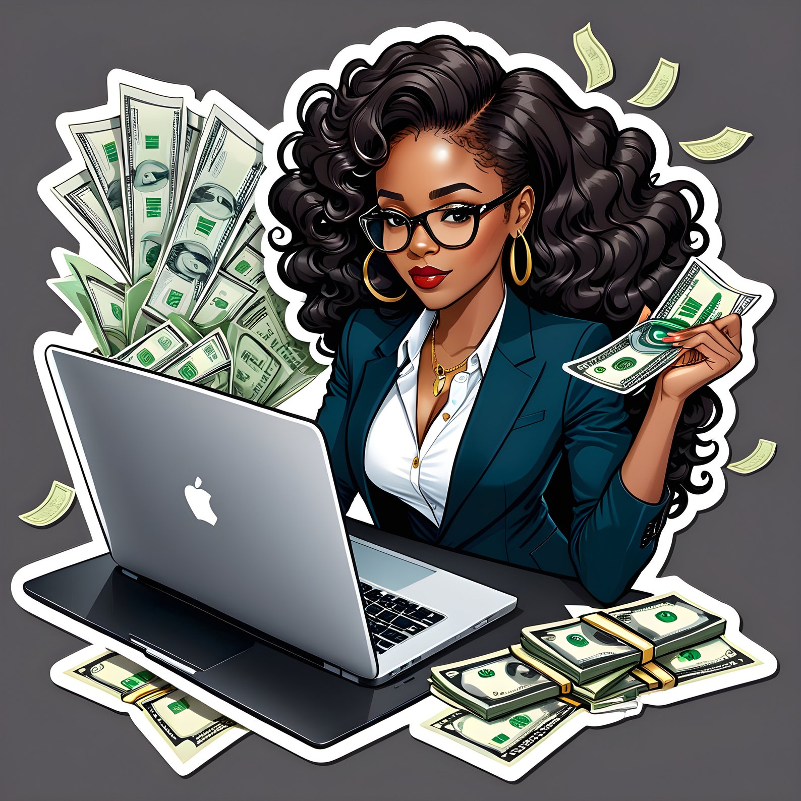 Printable Money Move Premium Girl Boss Sticker - Etsy