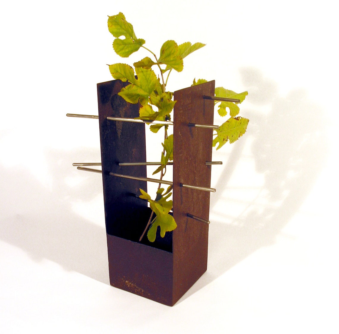 Pierce Modern Steel Vase No. 1 With Rust Patina - Etsy