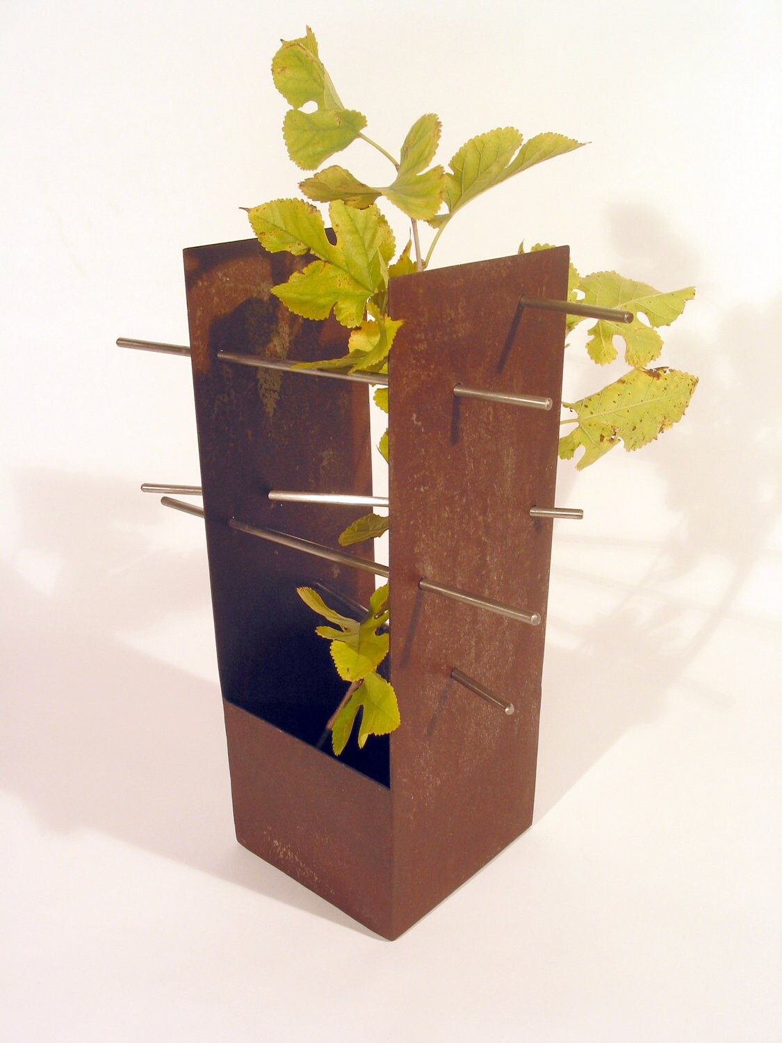 Pierce Modern Steel Vase No. 1 With Rust Patina - Etsy
