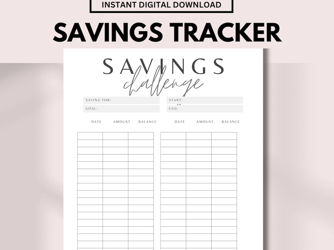 Savings Tracker, Printable Savings Tracker, Savings Planner Template ...